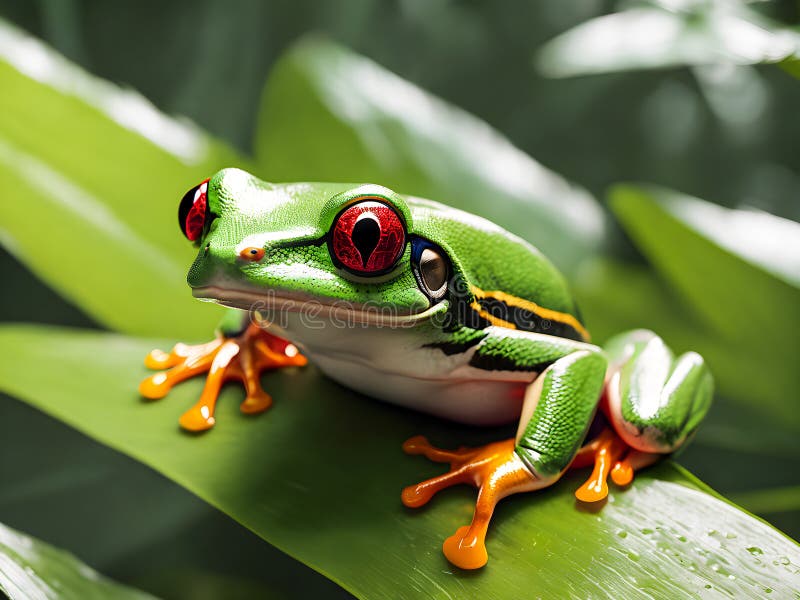 Red-eyed tree frog stock illustration. Illustration of animal - 301032389