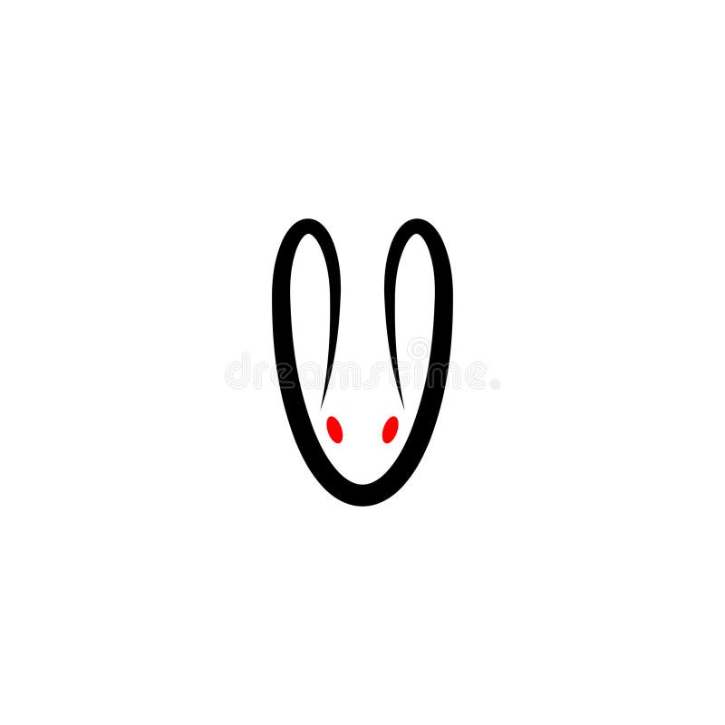 Red Eyes Rabbit Logo Bunny Icon Vector Design Stock Vector ...