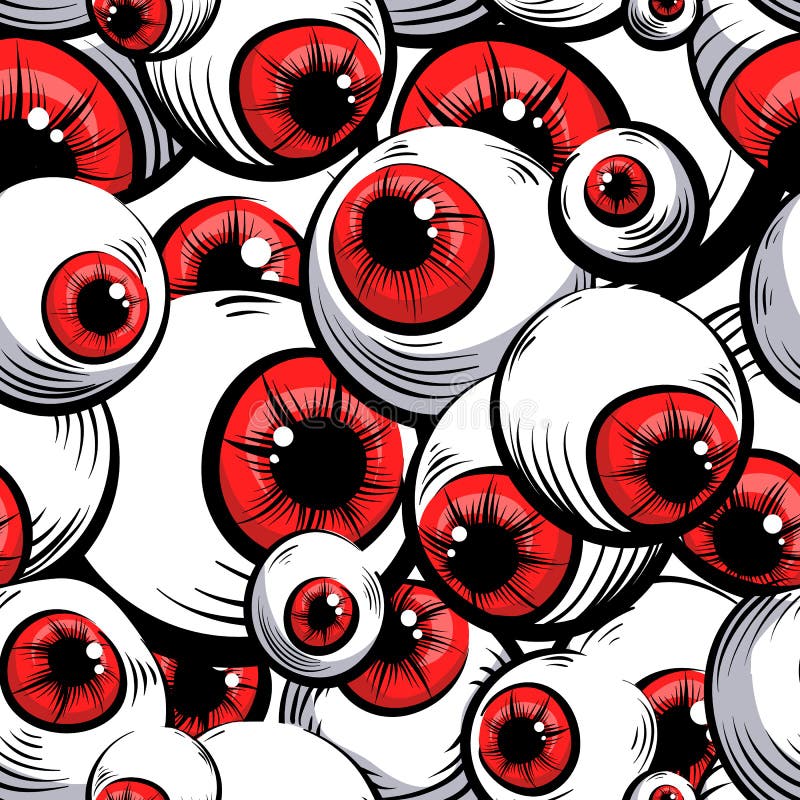 Red Eyes. Seamless Pattern. Stock Vector - Illustration of macro ...