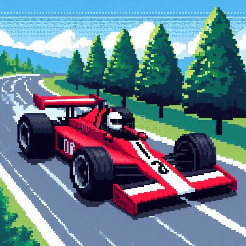 Red F1 Racing Car, Pixel Art Stock Illustration - Illustration of ...