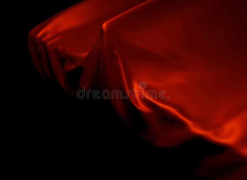 Red Fabric on a Black Scene Stock Illustration - Illustration of gold ...