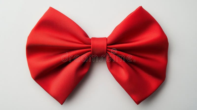 Red Fabric Bow on White Background Stock Illustration - Illustration of ...