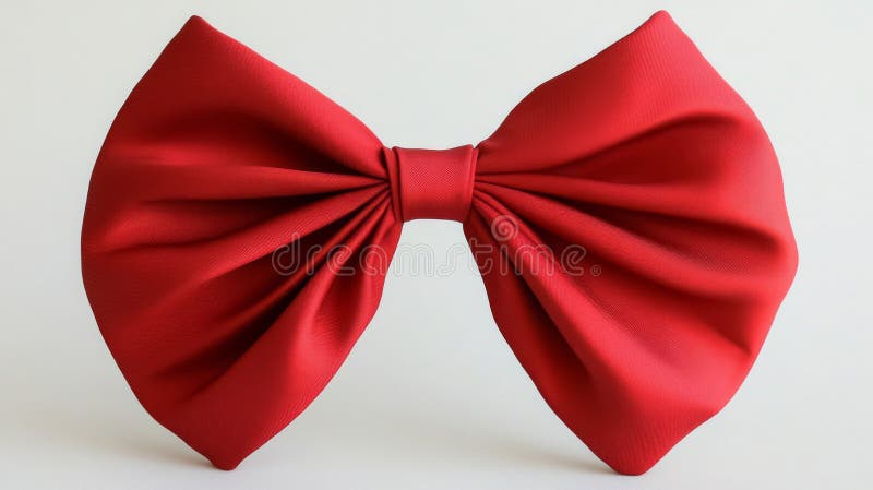 Red Fabric Bow on White Background Stock Illustration - Illustration of ...