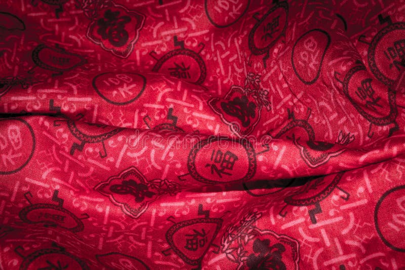 Red Fabric Cloth Symbol of Chinese New Year Stock Image - Image of ...