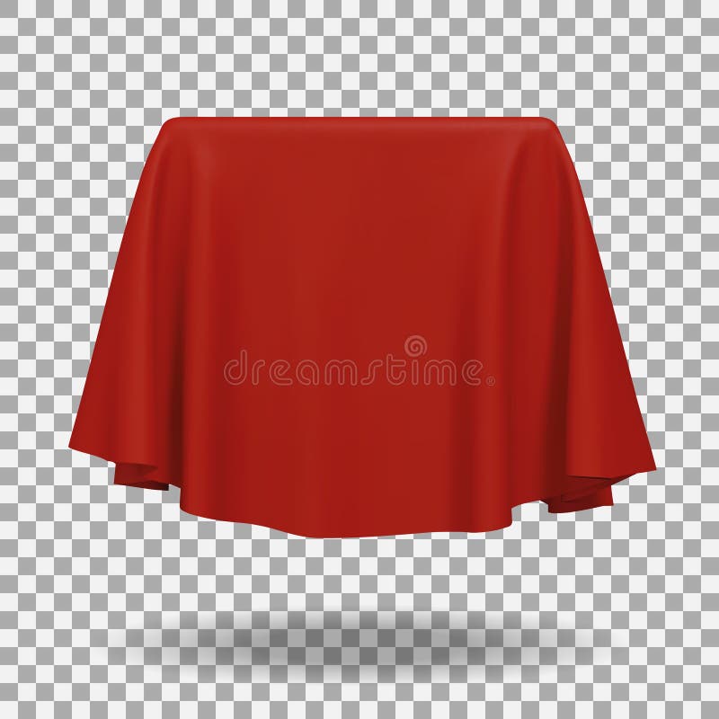 Red Fabric Covering a Cube or Rectangular Shape Stock Illustration ...