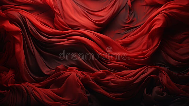 A Red Fabric Draped Over a Black Surface Stock Illustration ...