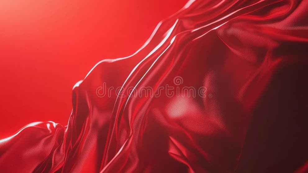 Red Fabric Drapes, Light Rays, and Design Texture are Set Against an ...