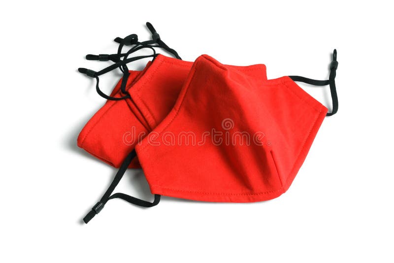 Red Fabric Face Masks stock image. Image of object, close - 205090453