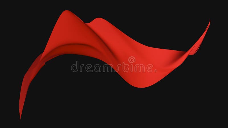 Red Fabric Floating Freely Over a White Background.,3d Rendering Stock ...