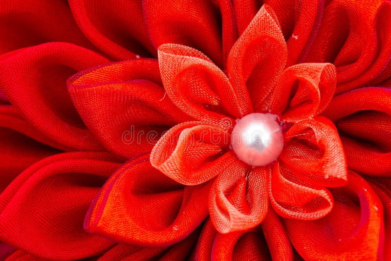 Red Fabric Flower stock image. Image of bloom, peach - 28426469