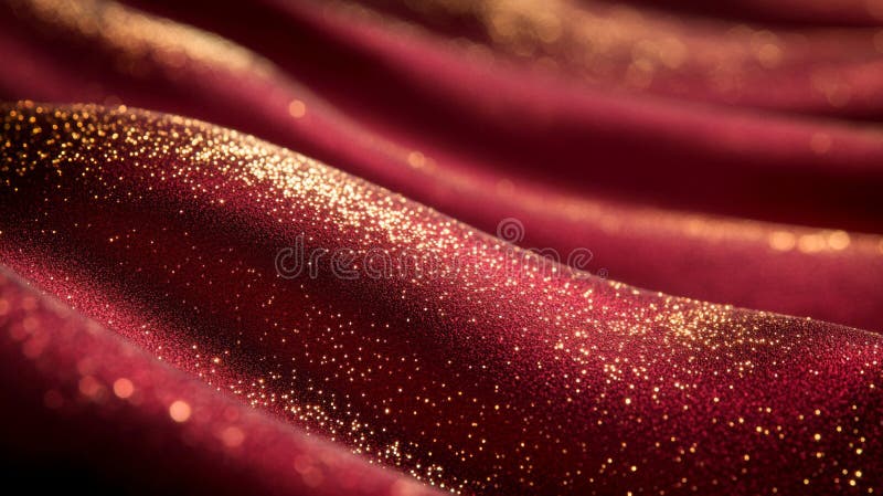 Red Fabric with Gold Glitter Shimmering Drape Stock Illustration ...