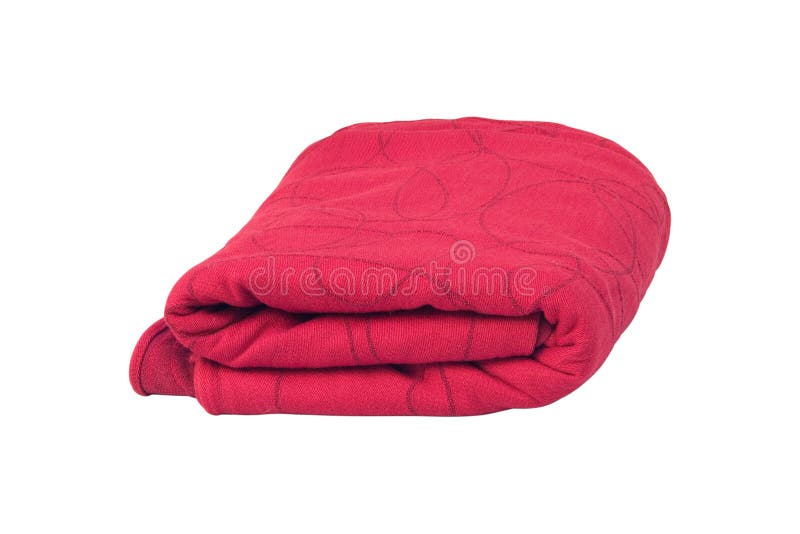 Red Fabric Isolated on White Stock Photo - Image of folded, isolated ...