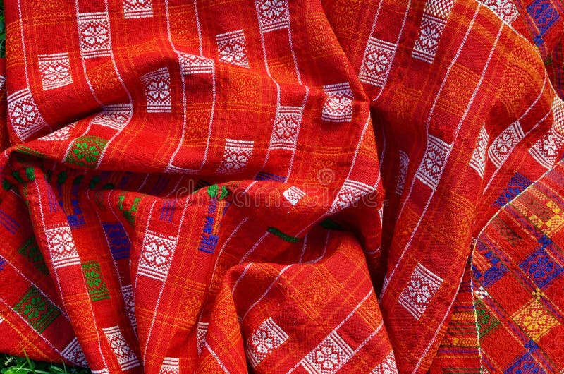 Red fabric with a pattern stock photo. Image of abstract - 169858640