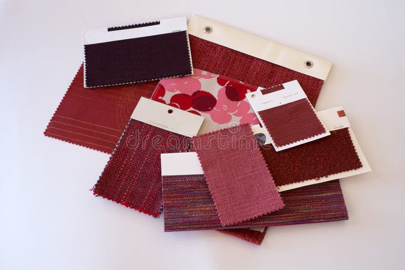 Red Fabric Samples stock image. Image of patterns, fabric - 43589323