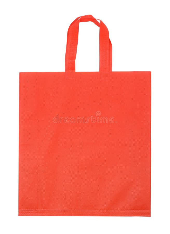 Red fabric shopping bag stock photo. Image of environment - 168454682