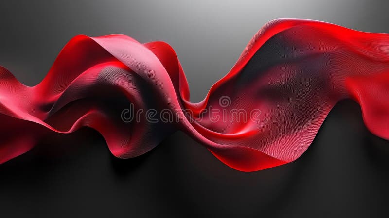 Red Fabric Wave on Dark Gray Background Stock Illustration ...