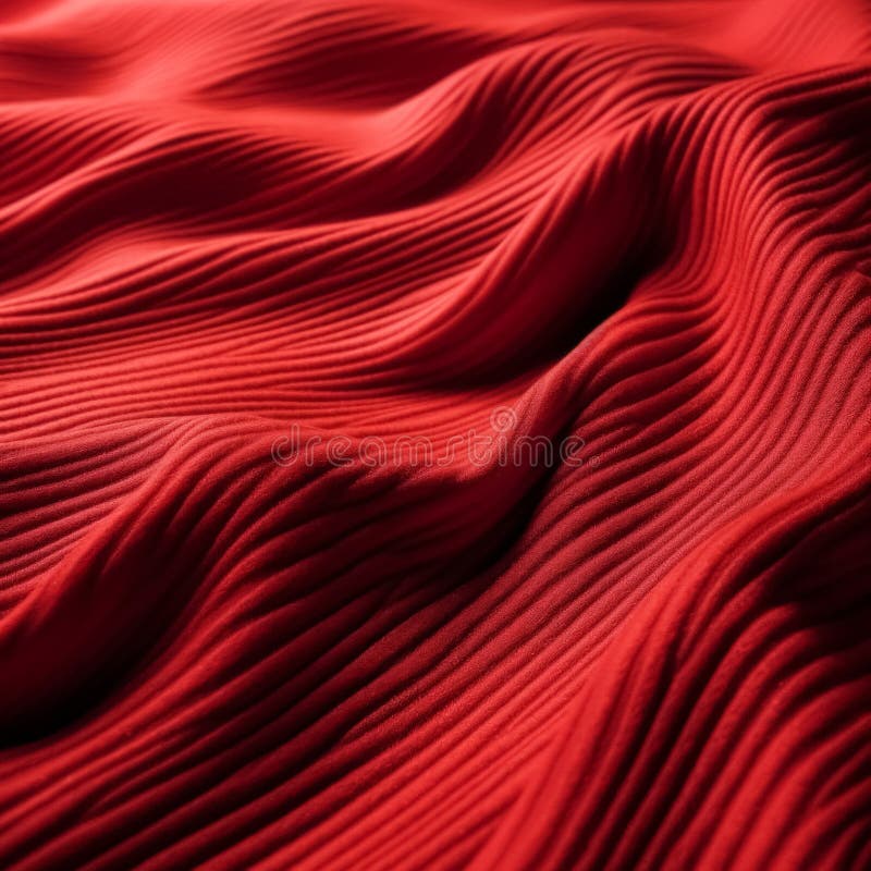 A Red Fabric with a Wavy Pattern Stock Photo - Image of graphic, cotton ...