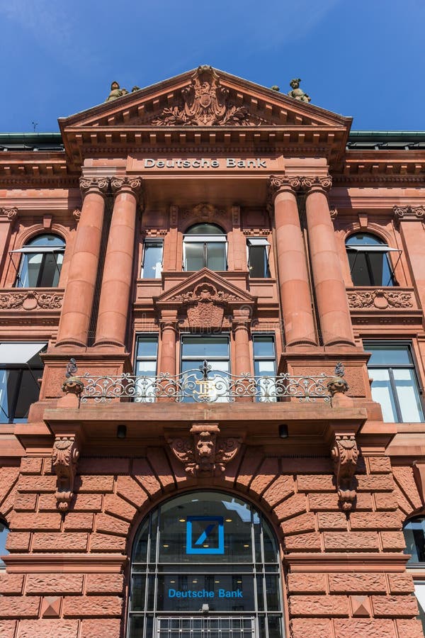 Red Facade of the Deutsche Bank Building in Bremen Editorial Photo ...