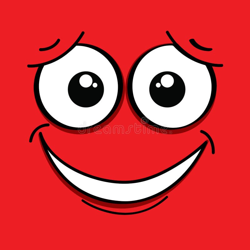 Angry Funny Cartoon Monster Face with a Big Mouth. Vector Blue Monster ...