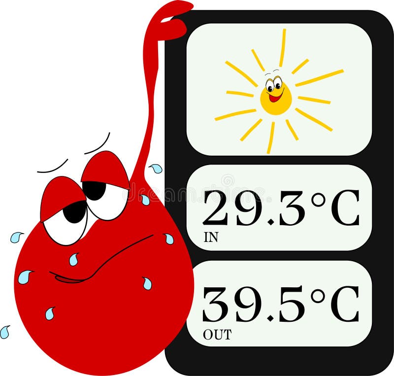 Red Face is Sweating in Heat Stock Illustration - Illustration of ...