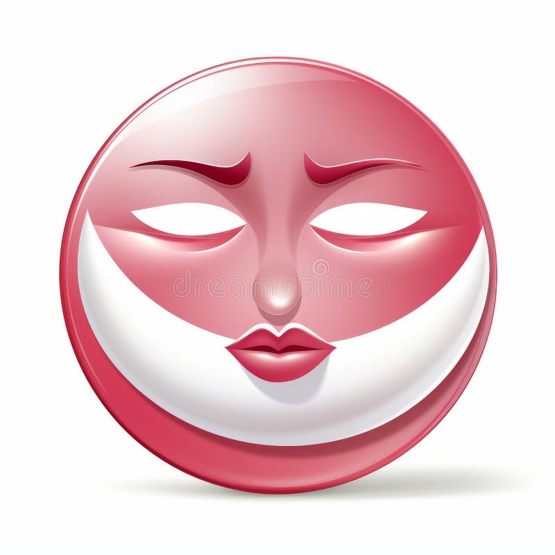 A Red Face with a White Smiley Face on it Stock Illustration ...