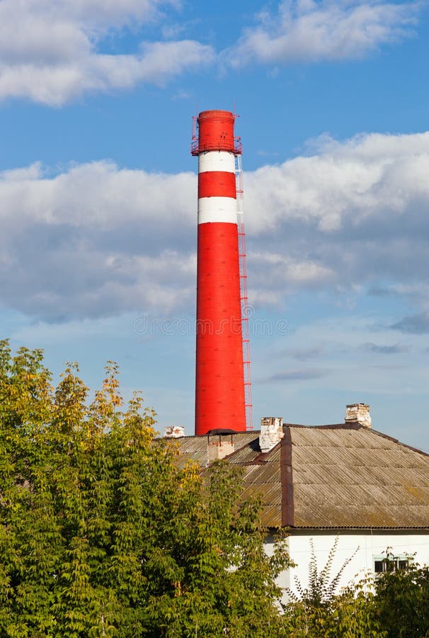Red factory chimney stock image. Image of fabric, exhaust - 26652587