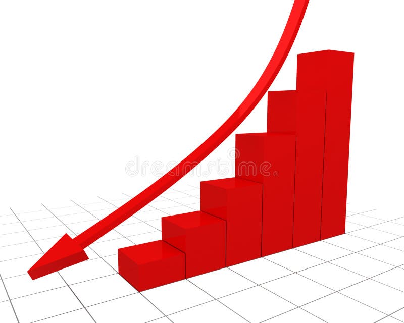 Crisis Finance Bar Graph with Falling Down Arrow Stock Illustration ...