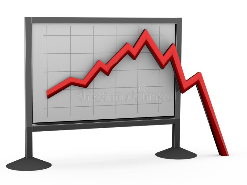Red falling business chart stock illustration. Illustration of success ...