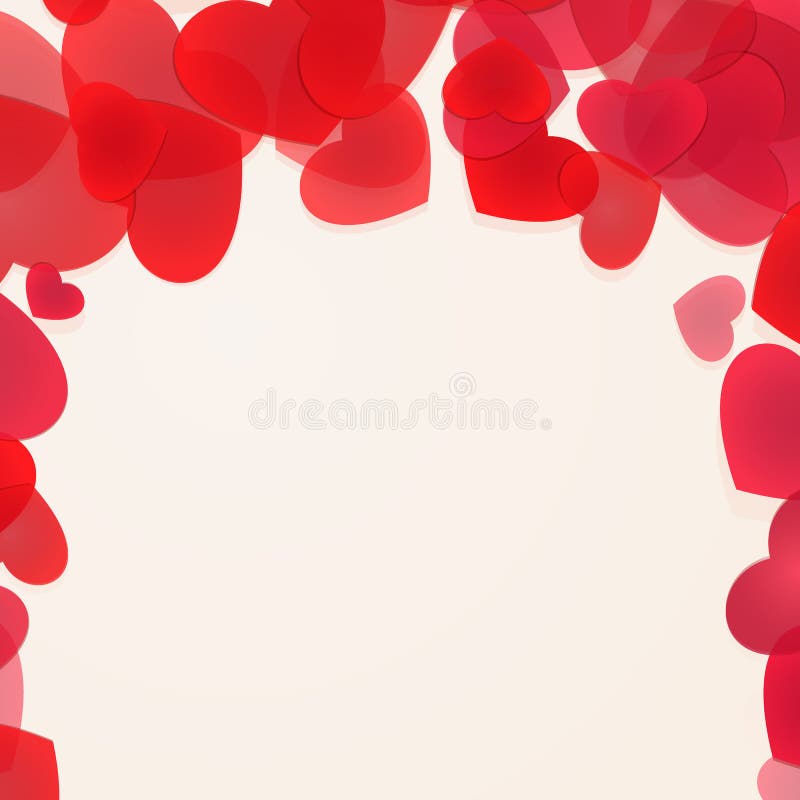 Red falling hearts framing stock vector. Illustration of cover - 107730695