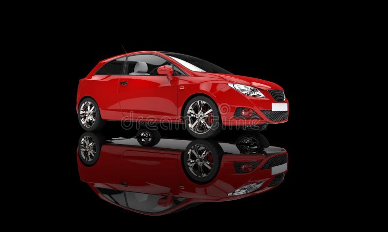 Red Family Car stock illustration. Illustration of headlight - 59004197