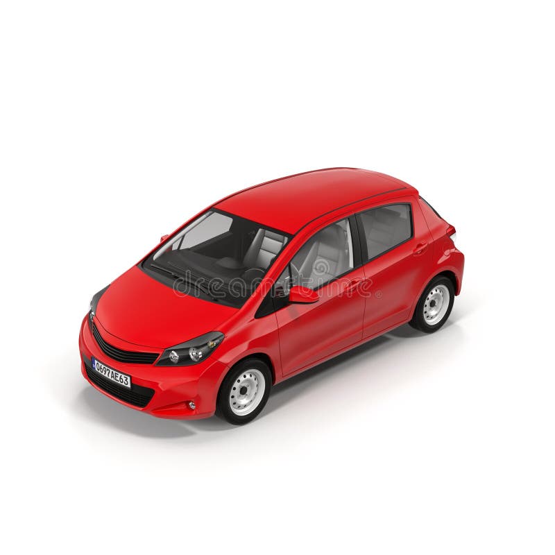 Red Family Hatchback Car on White 3D Illustration Stock Illustration ...