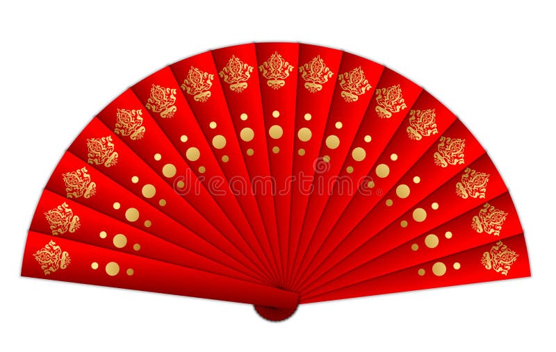 Red Fan Decorative Ornament Japanese Stock Vector - Illustration of ...