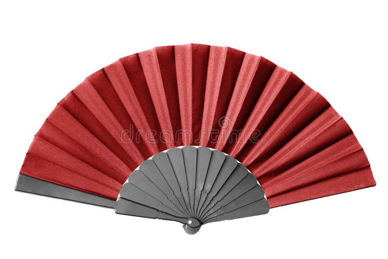 Red fan isolated stock photo. Image of style, decorative - 163940548