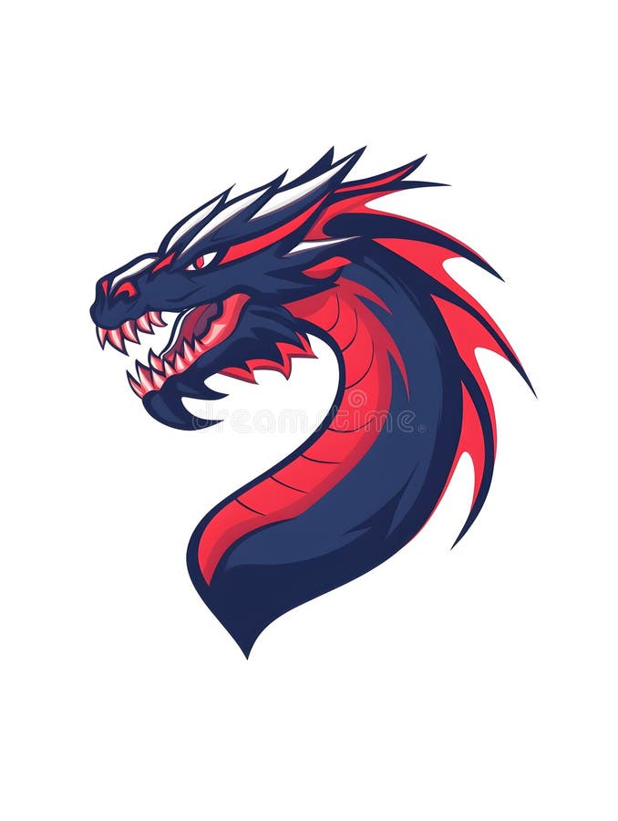 Red Fantasy Dragon Emblem Icon Logo Symbol Stock Illustration ...