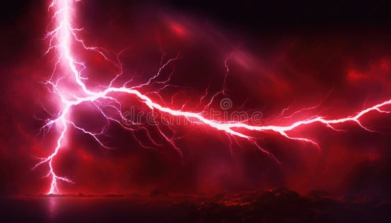 Red Fantasy Lightning Electrical Background Stock Illustration ...