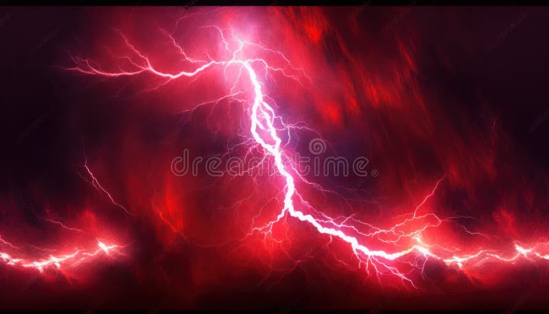 Red Fantasy Lightning Electrical Background Stock Illustration ...