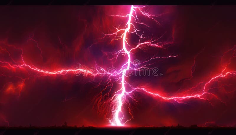 Red Fantasy Lightning Electrical Background Stock Illustration ...