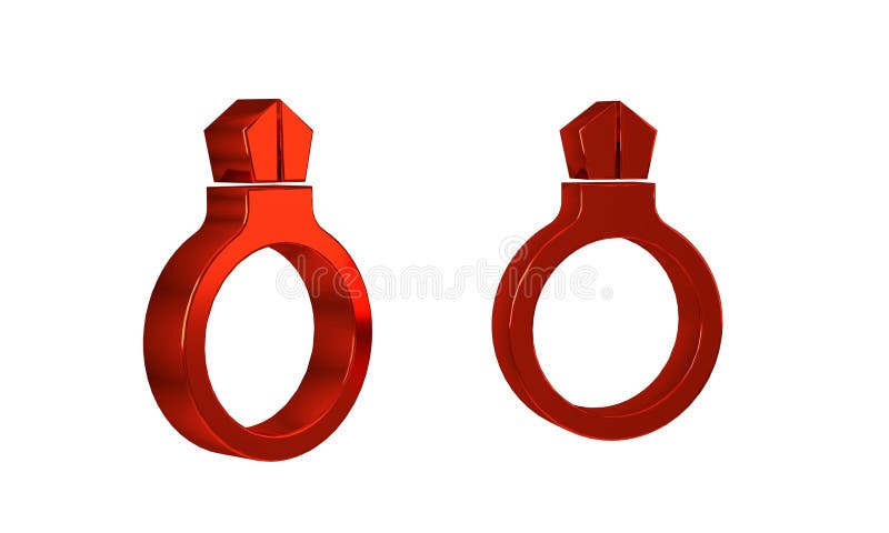 Red Fantasy Magic Stone Ring with Gem Icon Isolated on Transparent ...