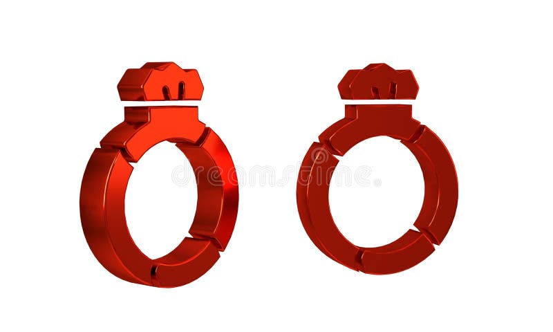 Red Fantasy Magic Stone Ring with Gem Icon Isolated on Transparent ...