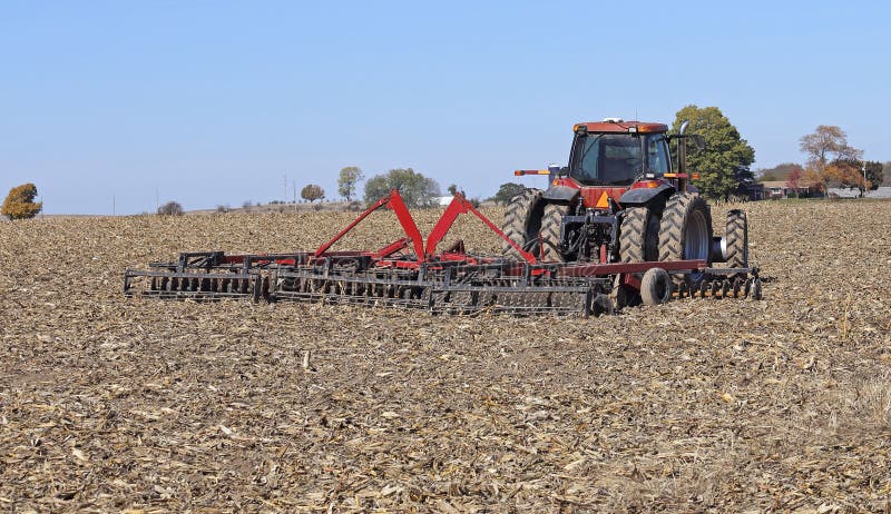 Red Farm Tractor stock image. Image of farming, equipment - 34875599