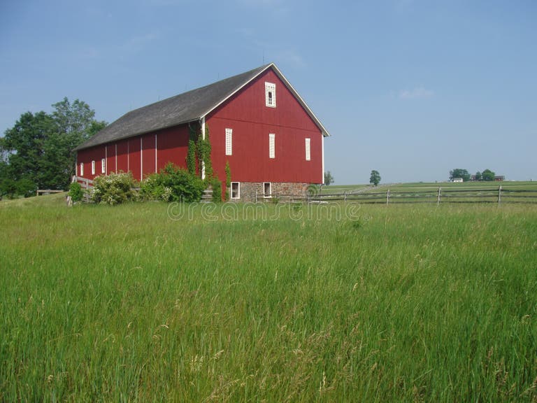 Red Farmhouse at Gettysburg Stock Image - Image of civil, landscape: 868617