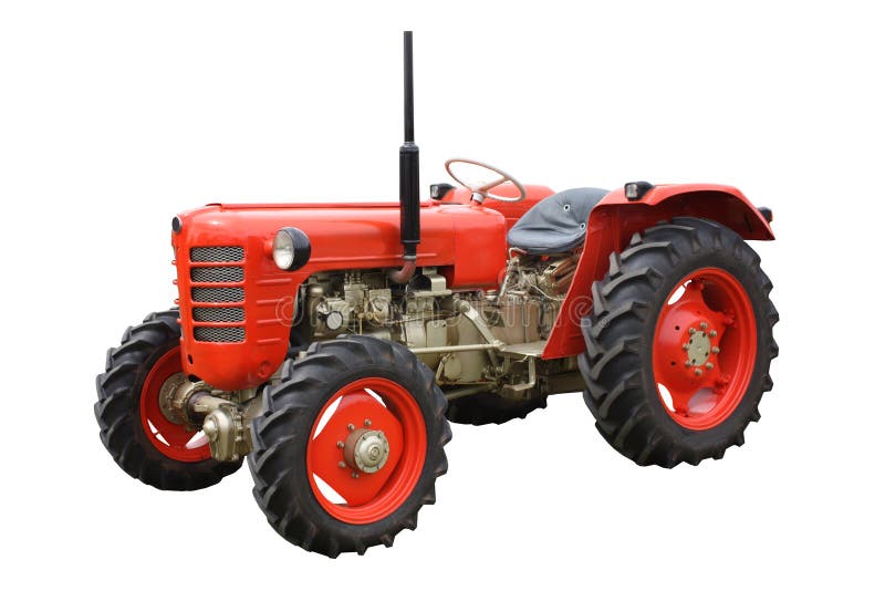 Red Farming Tractor. stock image. Image of gold, vehicle - 23568477