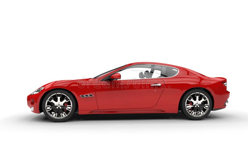 Red Fast Car Side View stock illustration. Illustration of engine ...