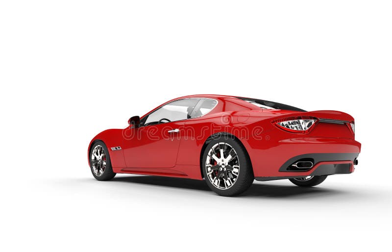 Red Fast Car - Tail View stock image. Image of race, alloy - 59009095