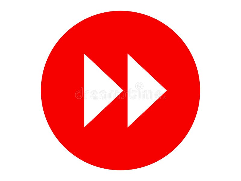 Red Fast Forward Button Icon Stock Vector - Illustration of video, play ...