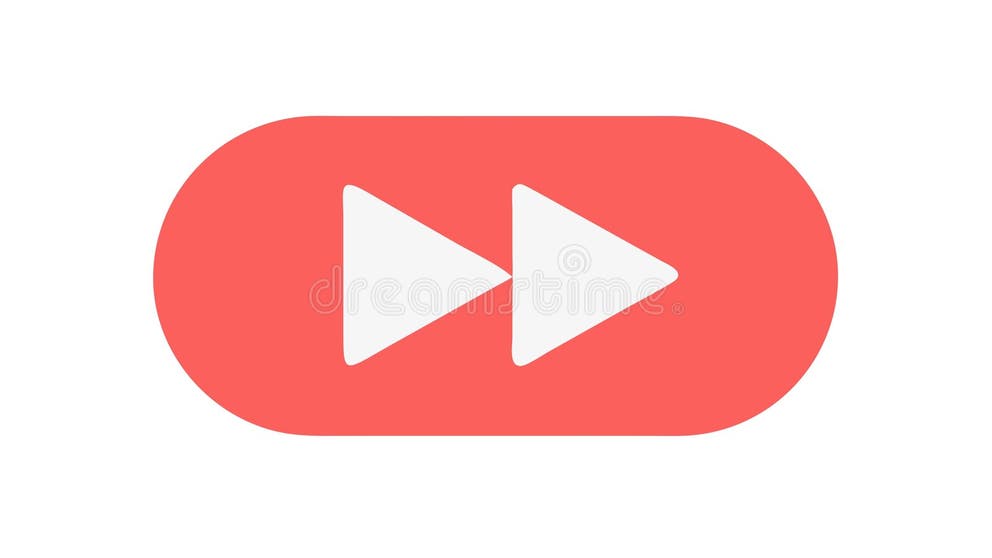Red Fast Forward Button Icon, Media Player Control, Vector Design ...