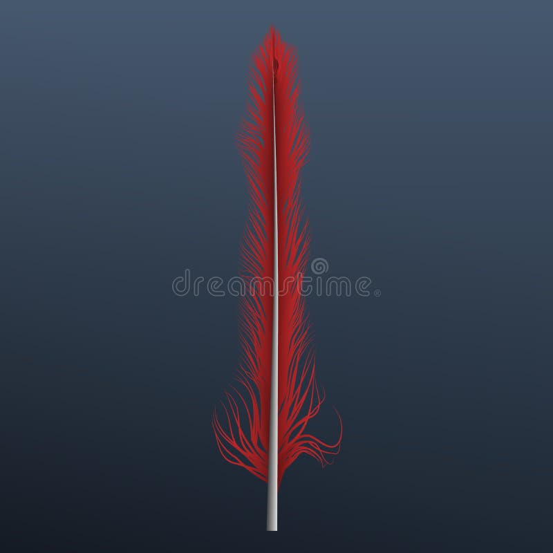 Red Feather Icon, Realistic Style Stock Vector - Illustration of ...