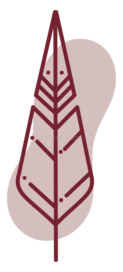 Red feather, icon stock vector. Illustration of decoration - 261070915