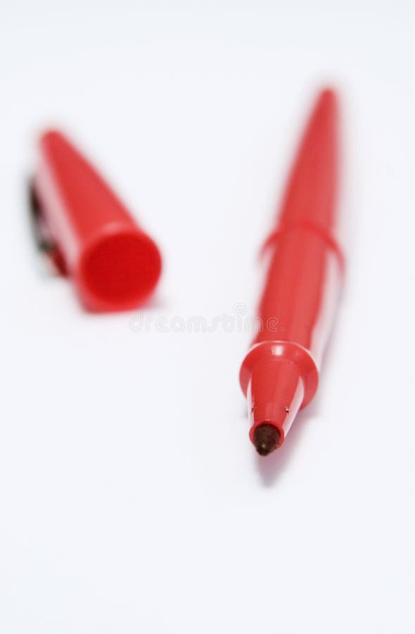 Red felt pen stock photo. Image of stationary, white - 28845250