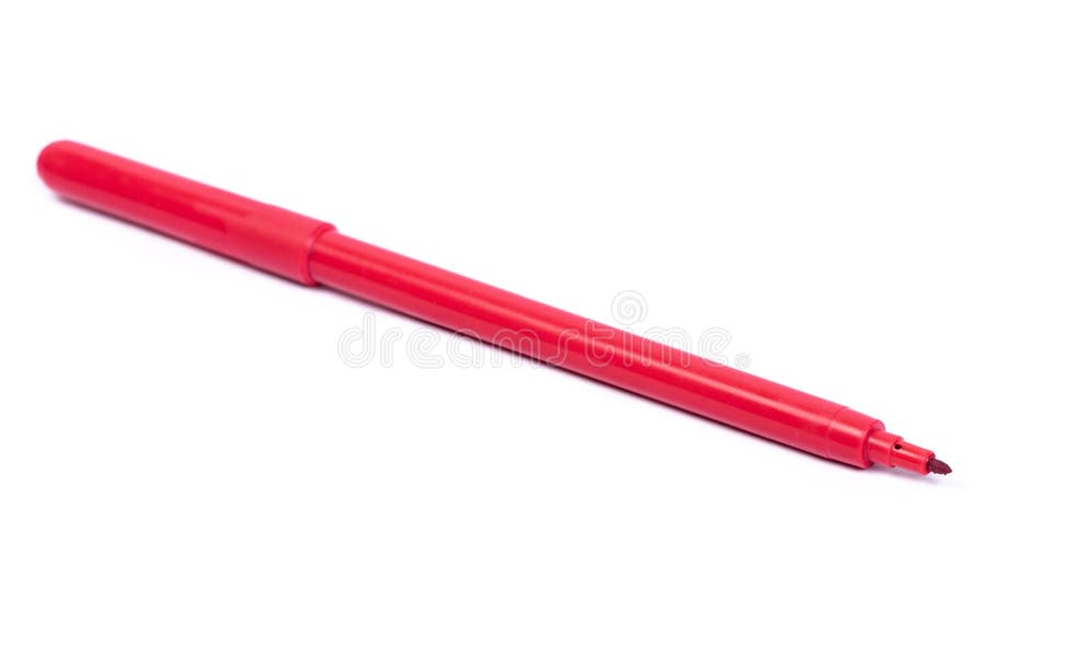 Red felt pen stock photo. Image of supplies, closeup - 182572220